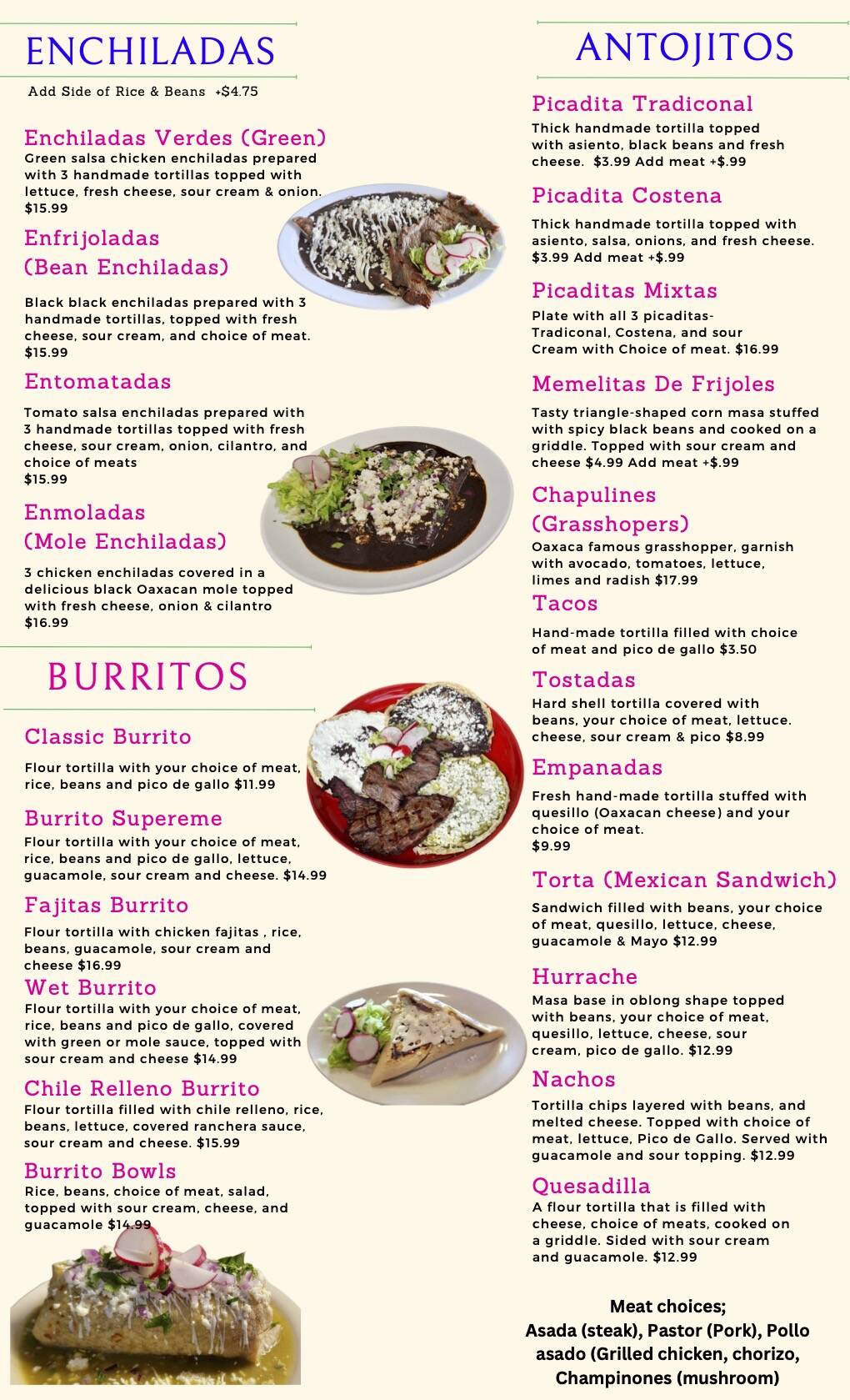 Our Menu