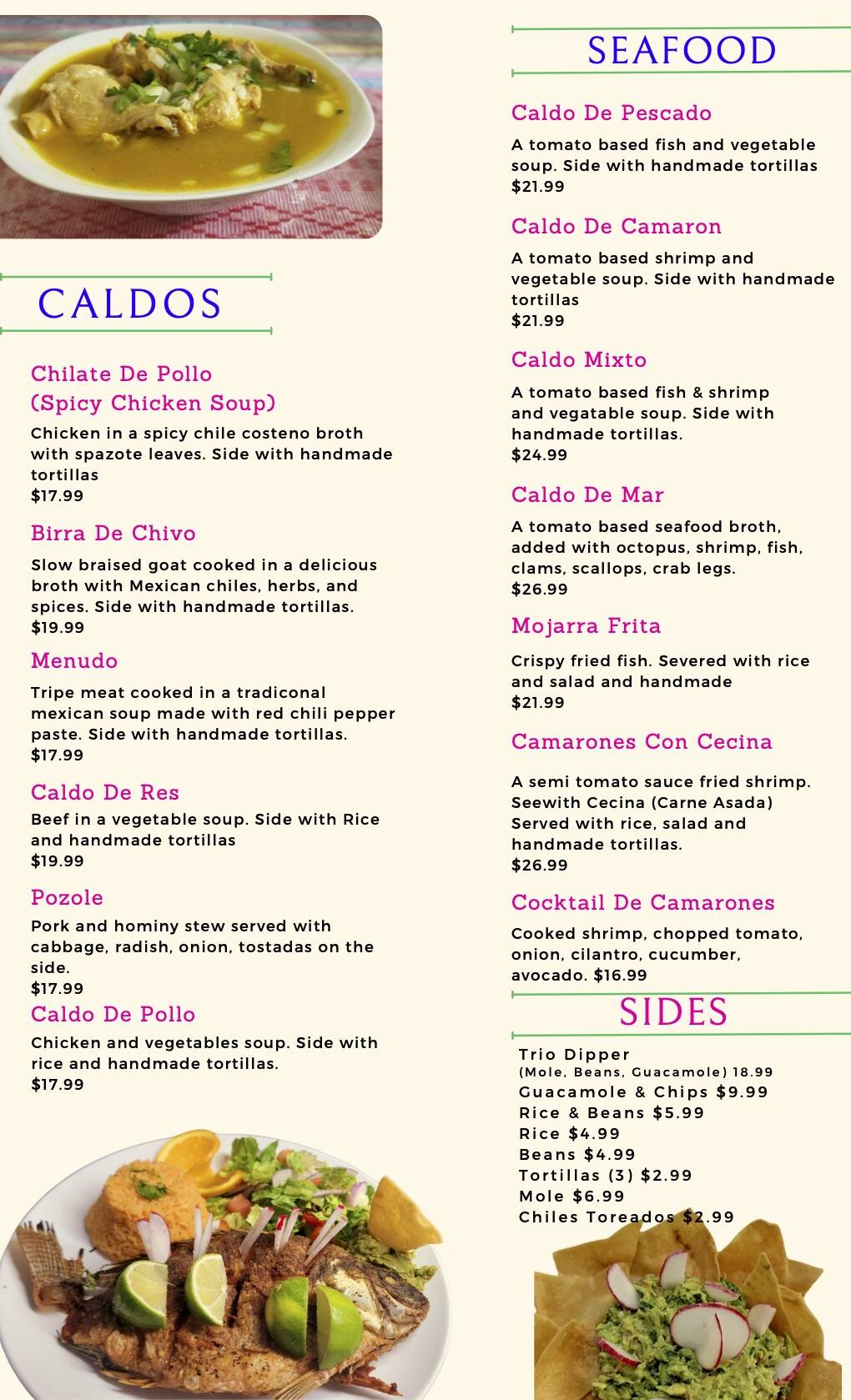 Our Menu